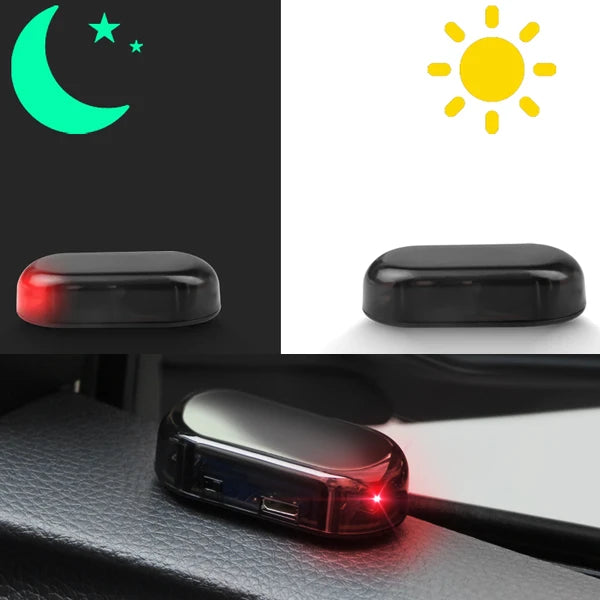Solar-Powered LED Fake Alarm – Car Theft Deterrent Light ...